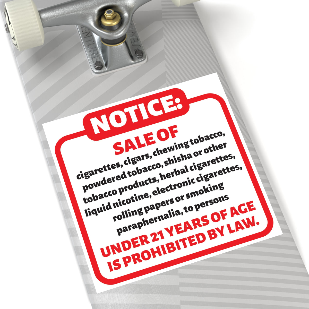 Tobacco Compliance Stickers, Warning Labels, Legal Signage, Indoor/Out ...